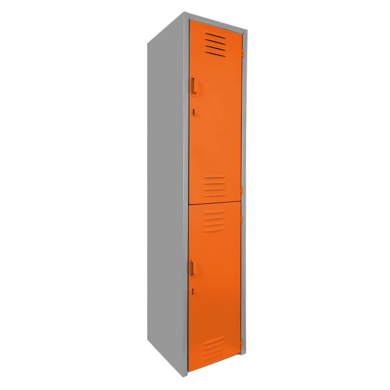 Locker 2 Puertas Gris Grande Dual – Naranja - Aula Mobiliario Escolar ...