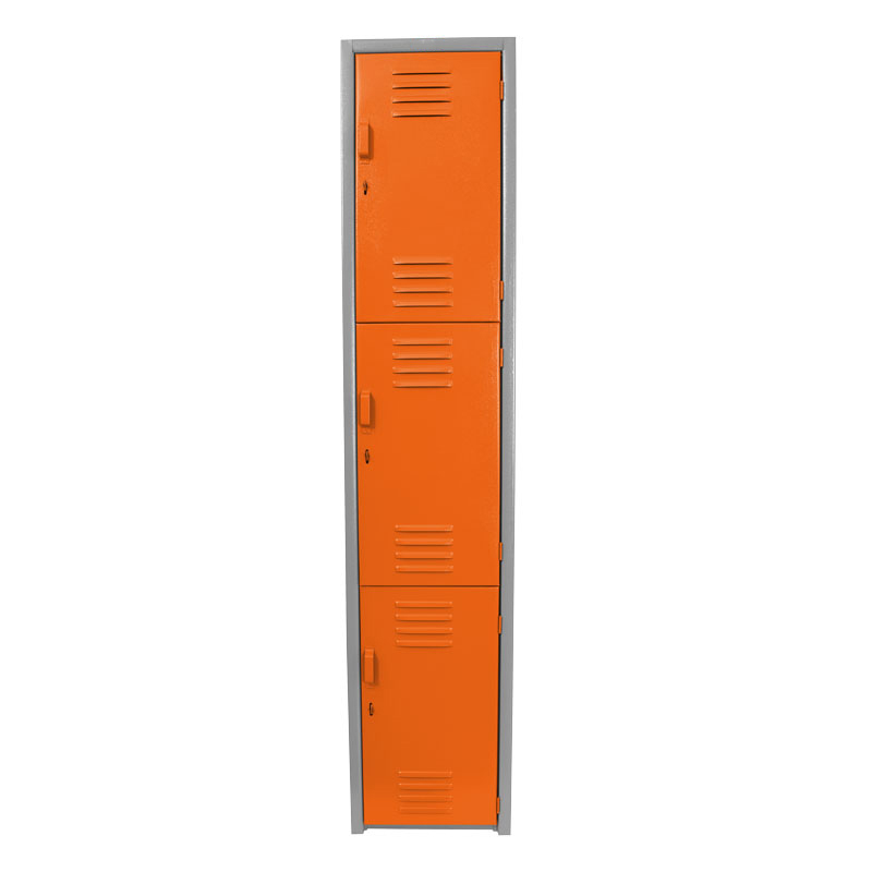 Locker 3 Puertas Gris Grande Dual – Naranja - Aula Mobiliario Escolar ...