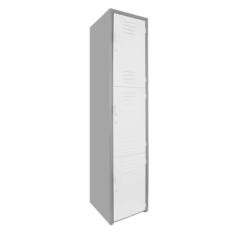 Locker 3 Puertas Gris Grande Dual – Blanco - Aula Mobiliario Escolar ...