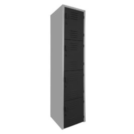 Locker 4 Puertas Gris Chico Dual – Negro - Aula Mobiliario Escolar ...