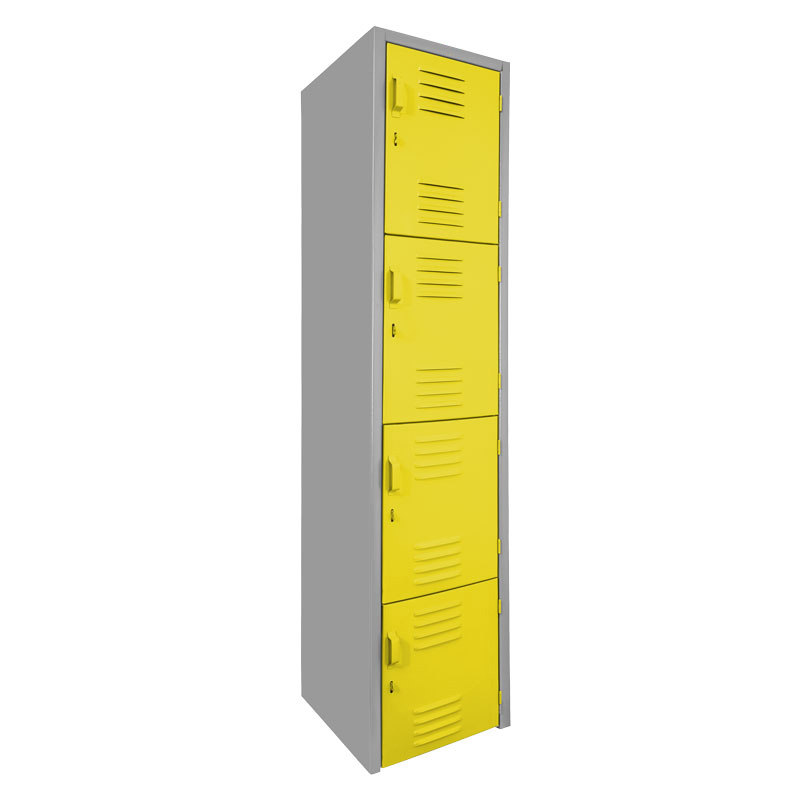 Locker 4 Puertas Gris Grande Dual – Amarillo - Aula Mobiliario Escolar ...