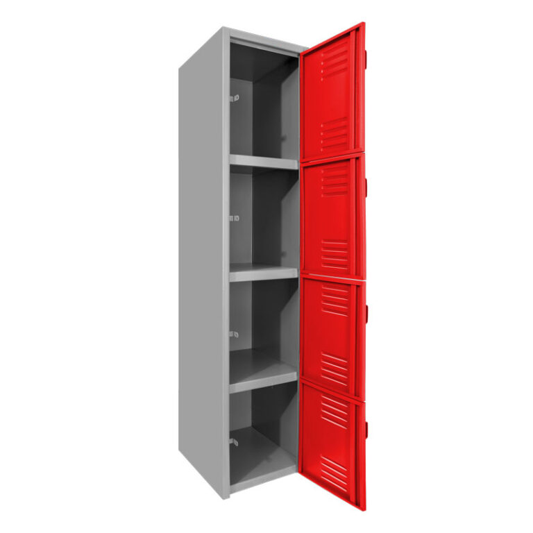 Locker 4 Puertas Gris Grande Dual – Rojo - Aula Mobiliario Escolar ...
