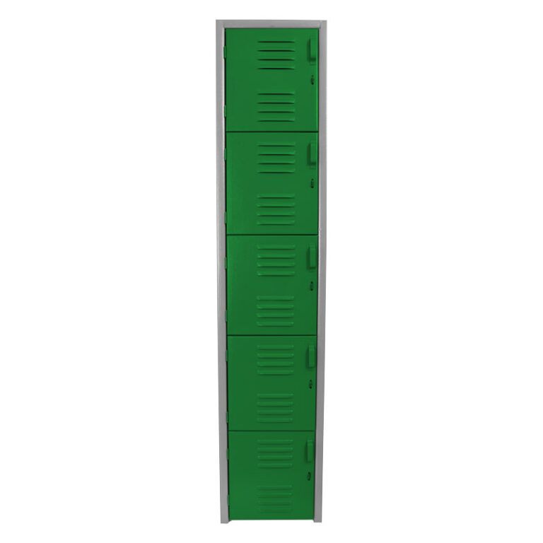 Locker 5 Puertas Gris Grande Dual – Verde - Aula Mobiliario Escolar ...