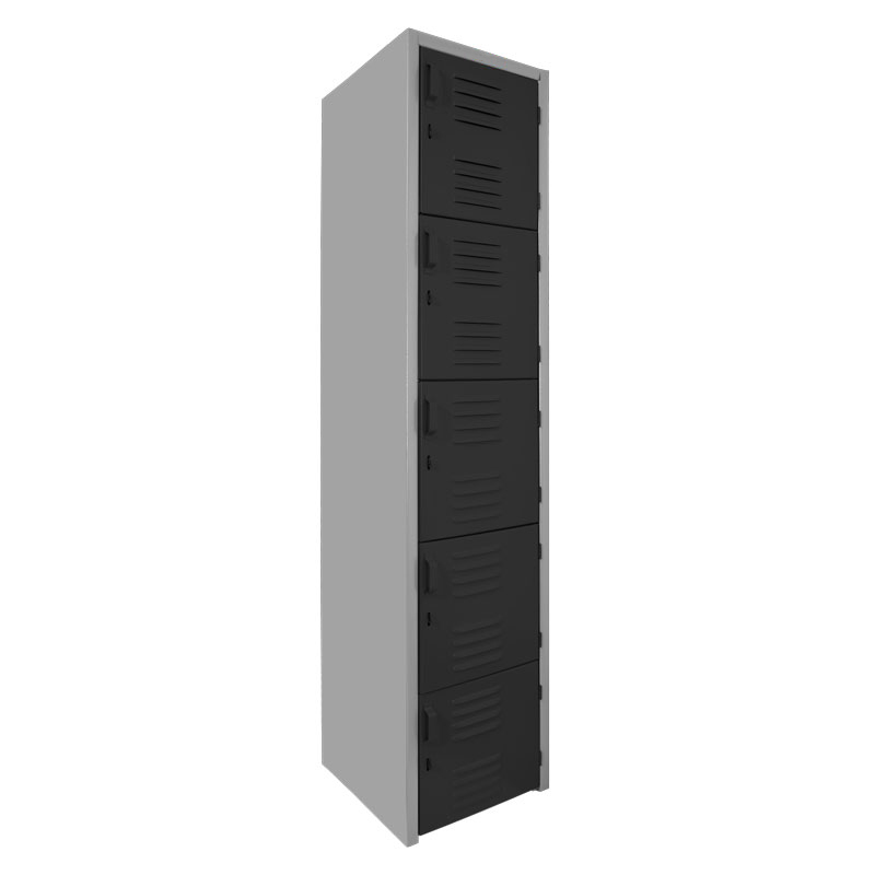 Locker 5 Puertas Gris Grande Dual – Negro - Aula Mobiliario Escolar ...