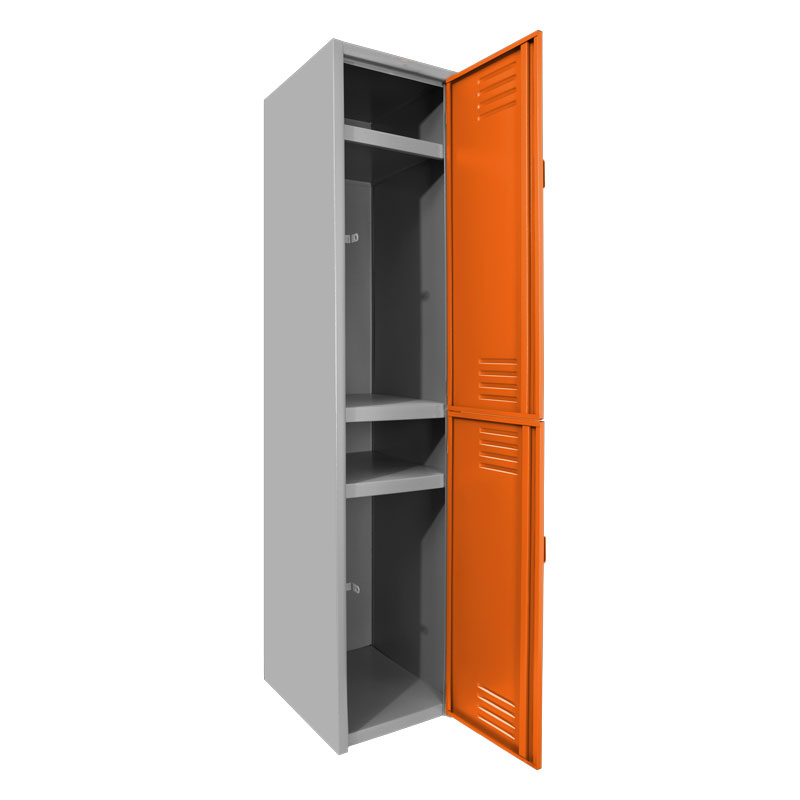 Locker 2 Puertas Gris Grande Dual – Naranja - Aula Mobiliario Escolar ...
